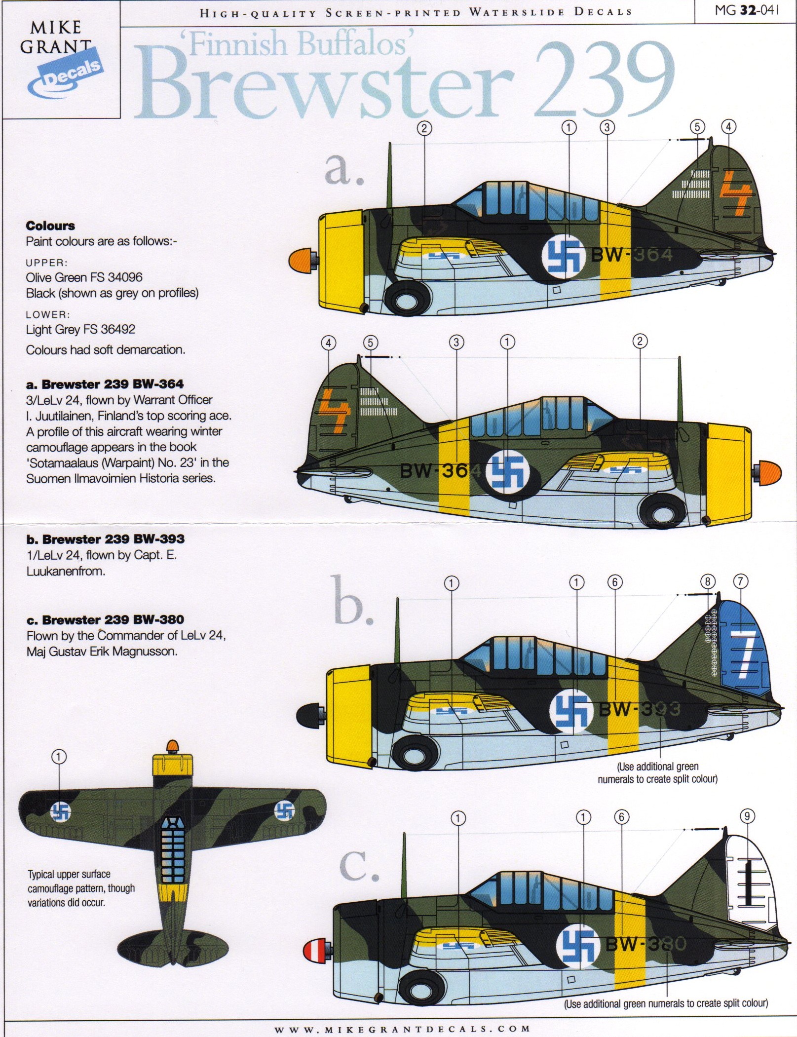 Brewster 239 Buffalo decals - Vendors Board - Large Scale Planes